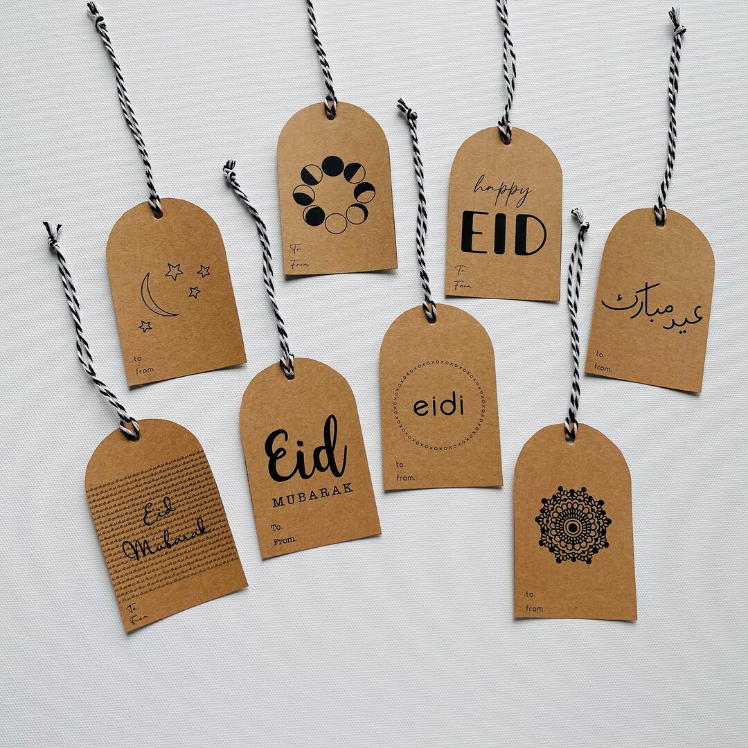 Printable Eid Gift Tags - Instant Download - 8 Designs - Eid Mubarak ...