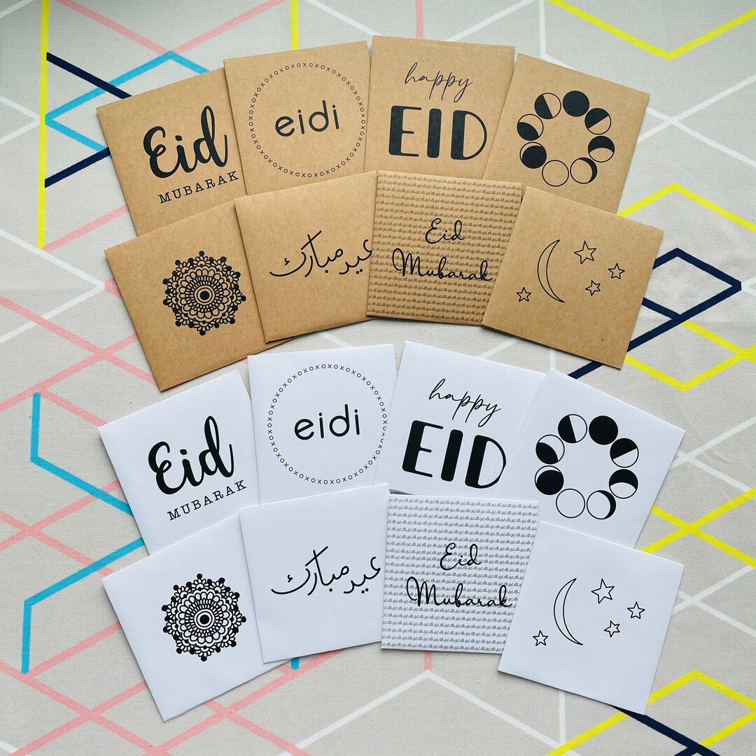 Printable Eid Envelopes - Instant Download - 8 Designs - Eid Mubarak ...