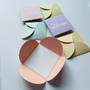 Custom Square Petal Envelopes - Handmade, Pastels - Gift Envelope, Gift ...