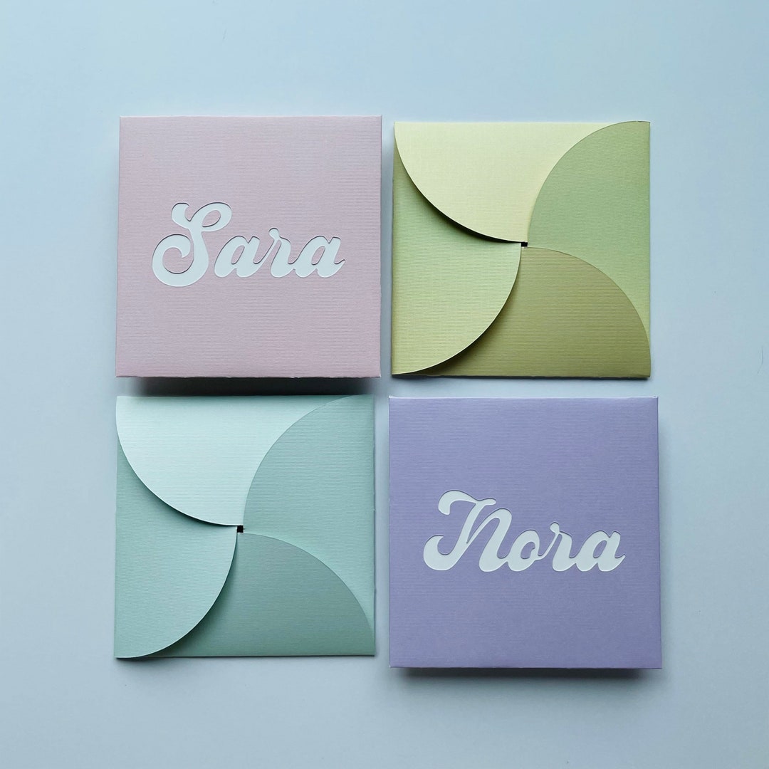Custom Square Petal Envelopes - Handmade, Pastels - Gift Envelope, Gift ...