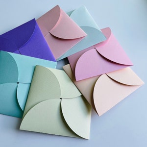 Custom Square Petal Envelopes - Handmade, Pastels - Gift Envelope, Gift ...