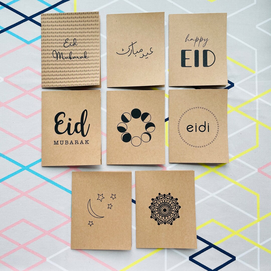 Printable Eid Cards - Instant Download - 8 Designs - Eid Mubarak ...