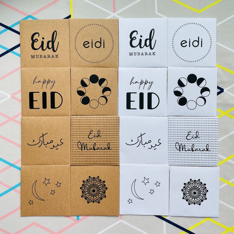 Printable Eid Envelopes Instant Download 8 Designs Eid - Etsy