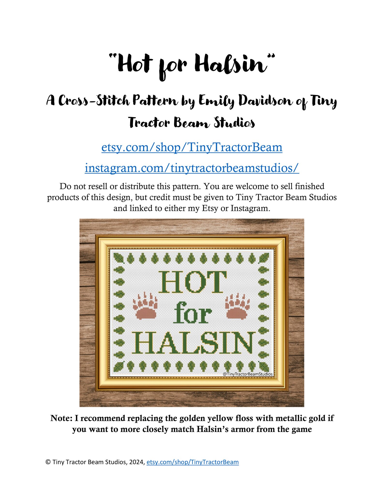 Hot for Halsin Cross-stitch Pattern - Etsy