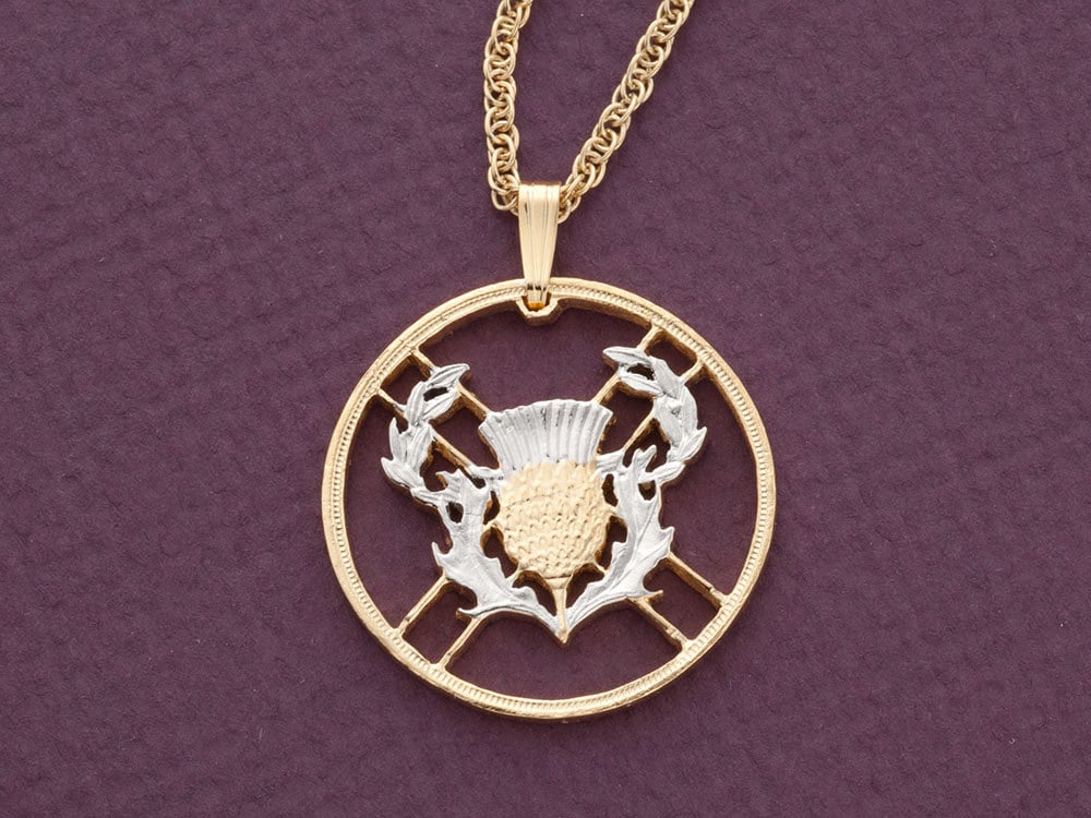 Scottish Thistle Pendant and Necklace2 Pound Scotish Issue | Etsy