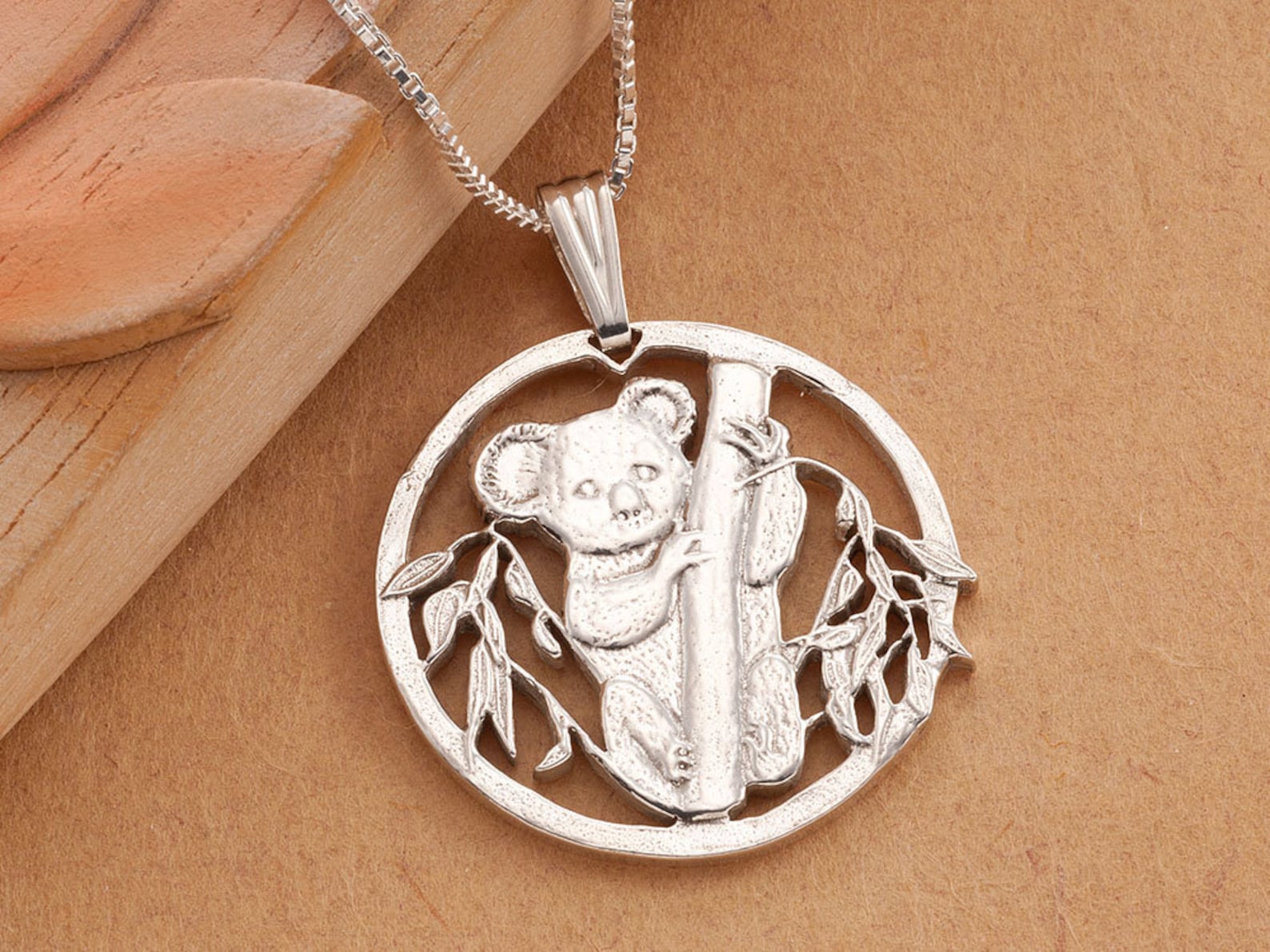 Sterling Silver Koala Pendant Australian Koala Hand Cut Coin | Etsy