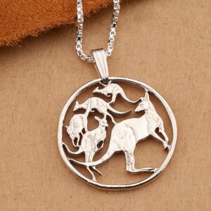 Silver Kangaroo Pendant, Australian Kangaroo Jewelry, Australian ...