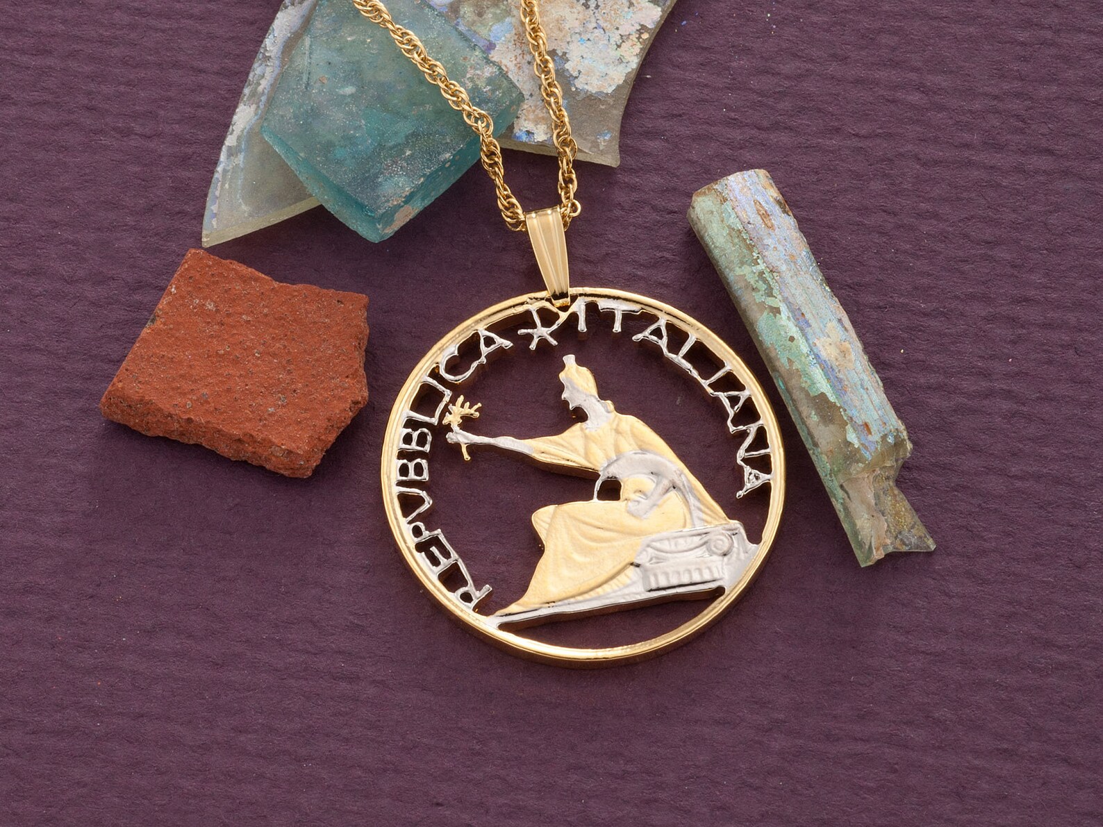 Italian Coin Pendant and Necklace Italy 1961 500 Lira Coin | Etsy