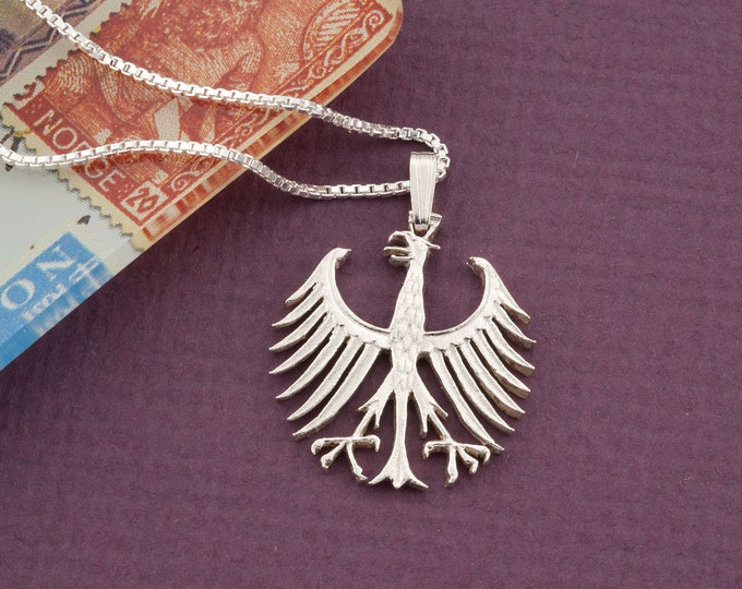 Silver German Eagle Pendant, Silver Eagle Pendant, German Coin Jewelry ...