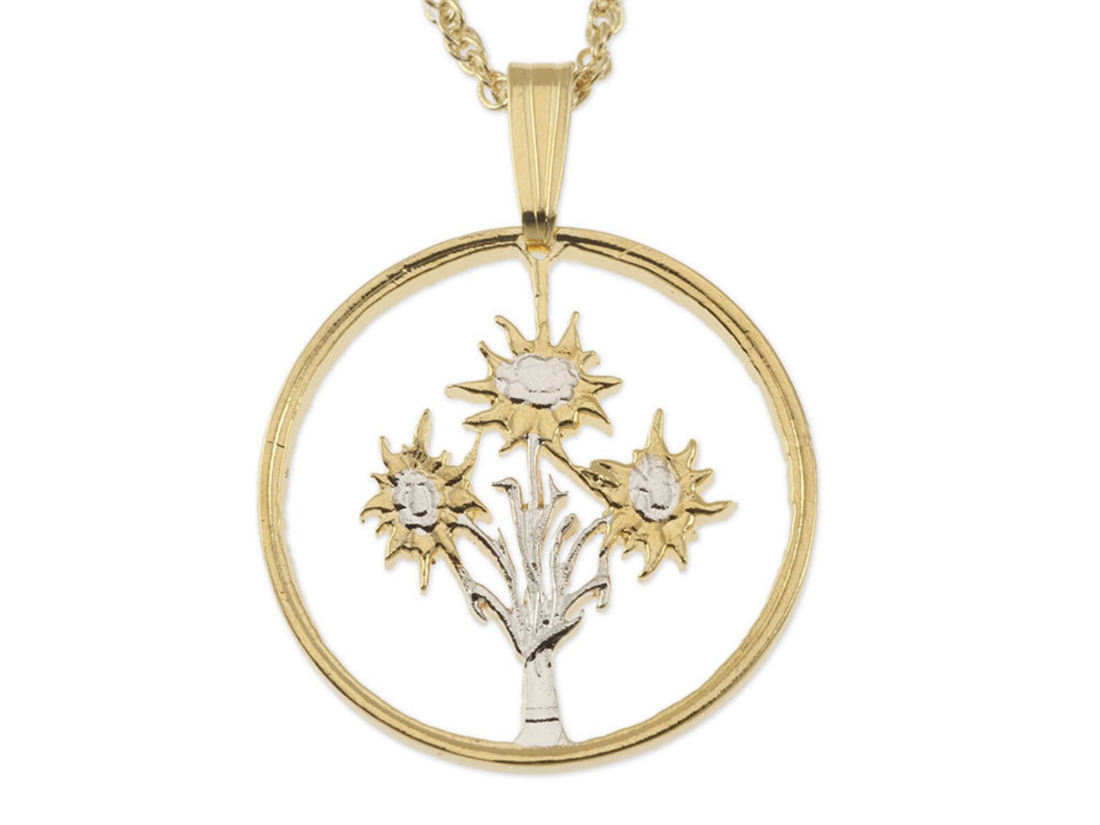 Edelweiss Flower Pendant and Necklace Austrian Coin Hand Cut - Etsy