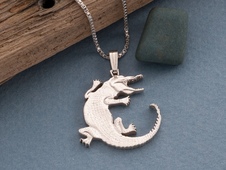 Sterling Silver Alligator Pendant, Silver Alligator Jewelry, Alligator ...
