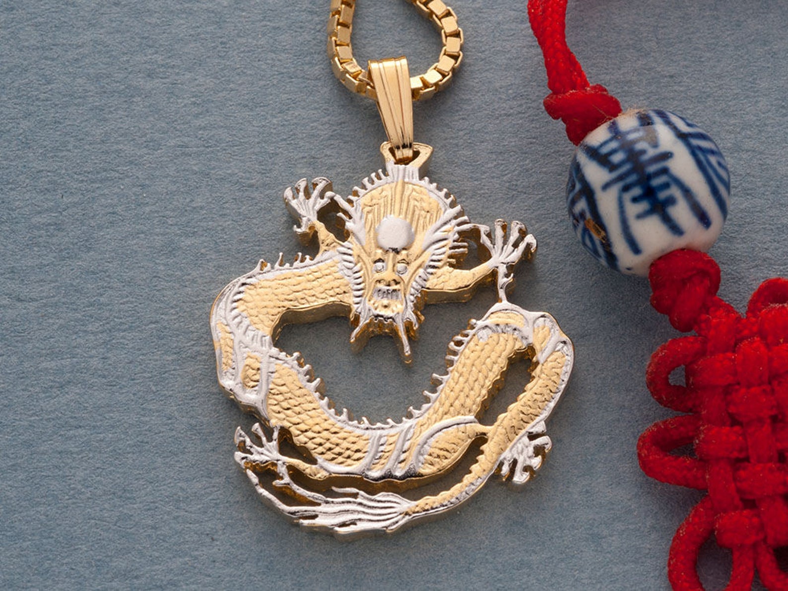 Chinese Dragon Pendant and Necklace Chinese Dragon Coin Hand - Etsy