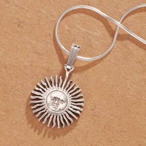 Sterling Silver Sun Pendant, Hand Cut Sterling Silver Argentina Sun ...