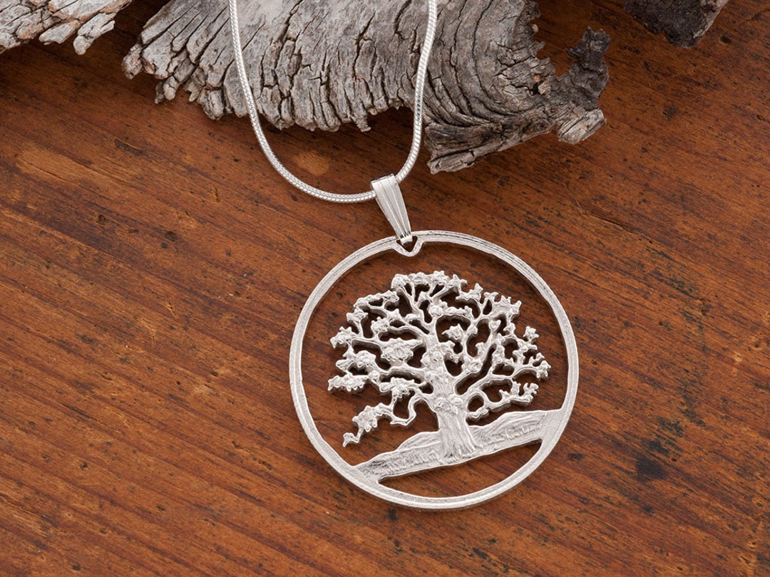 Hand Cut Sterling Silver Tree of Life Pendant: Coin Jewelry - Etsy