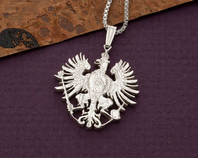 Sterling Silver German Eagle Pendant and Necklace, Hand Cut German ...