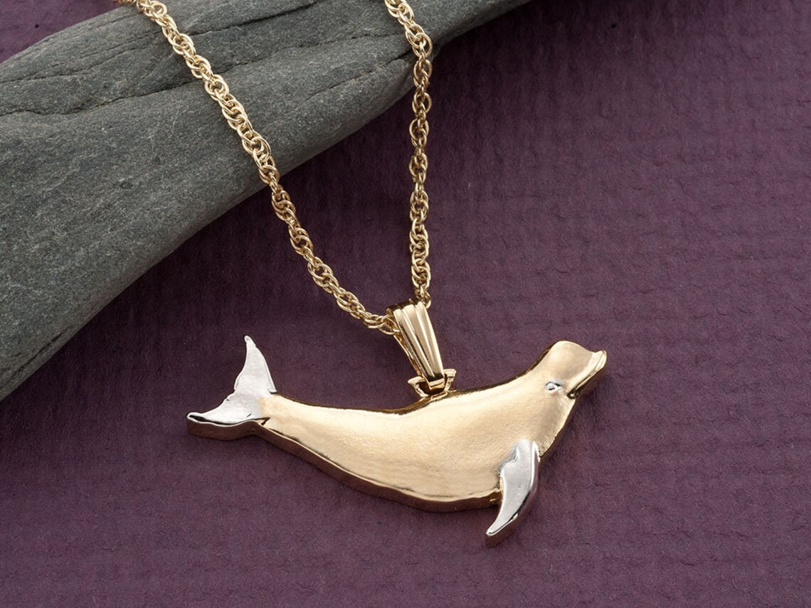 Beluga Whale Pendant Hand Cut Coin 1 in Length R - Etsy