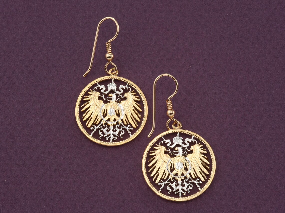 German Eagle Earrings German Coin Jewelry Eagle Earrings - Etsy