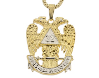 Masonic Emblem Pendant and Necklace, Masonic Medallion Hand Cut, 14 ...