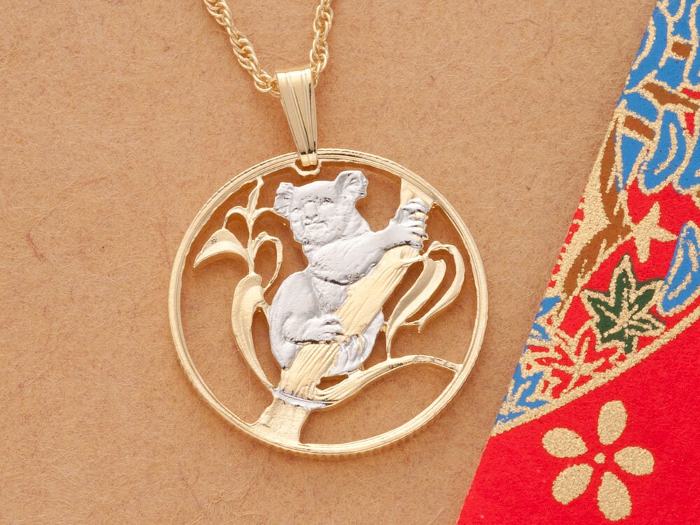 Koala Pendant and Necklace Australian 200 Dollar Coin Hand | Etsy