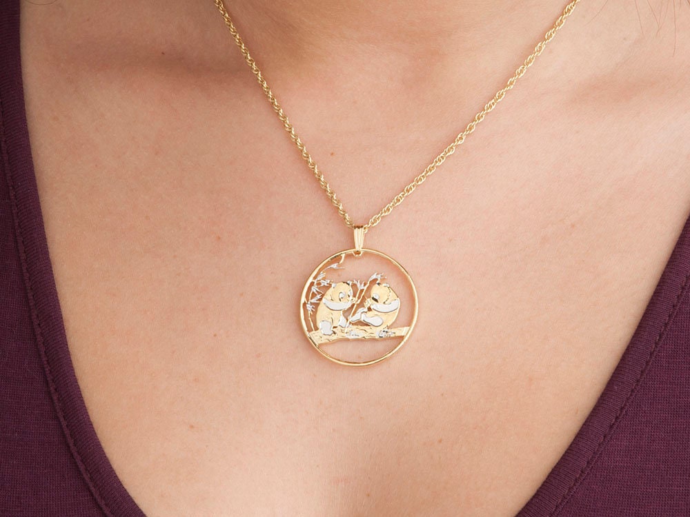 Red Panda Bear Pendant and Necklace Chinese Red Panda Coin | Etsy