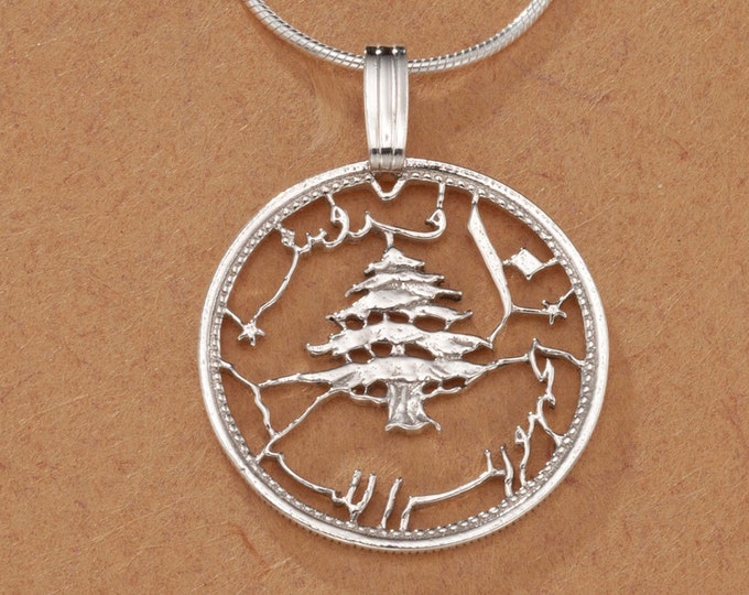Sterling Silver Lebanese Cedar Tree Pendant 10 Piastres Coin - Etsy