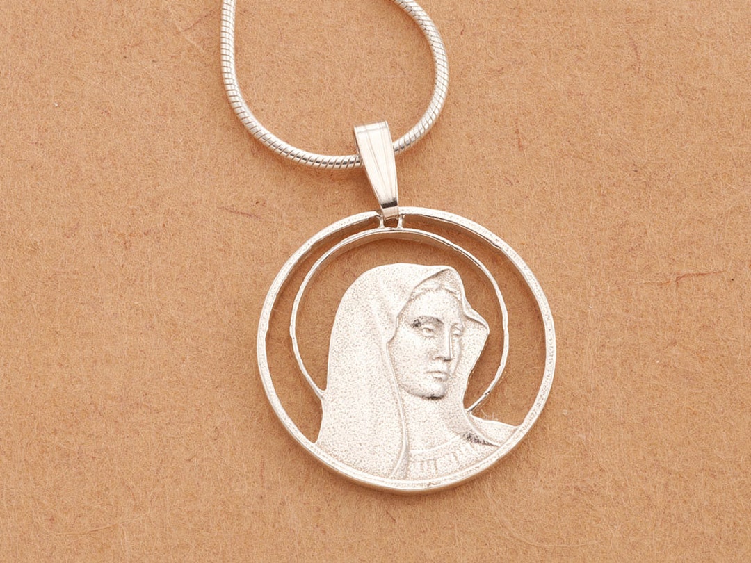 Silver Virgin Mary Pendant , Sterling Silver Virgin Mary Jewelry ...