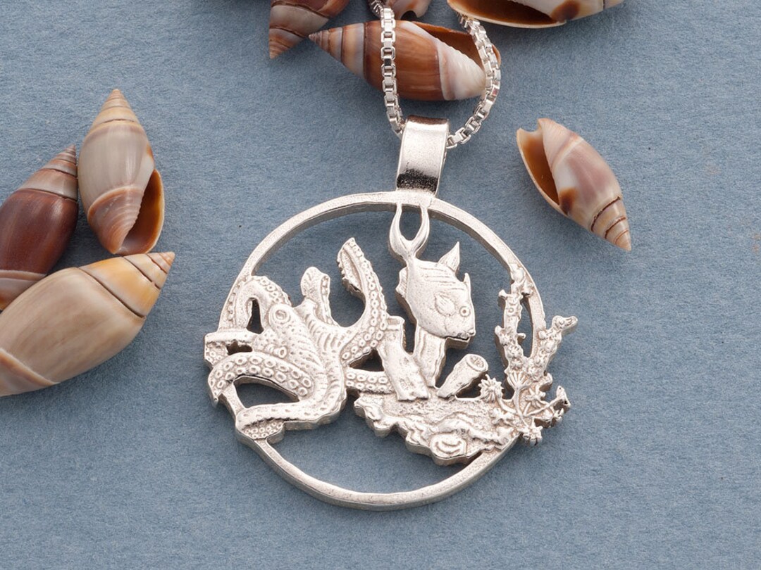 Silver Sea Life Pendant, Sterling Silver Sea Life Jewelry, Sea Life ...