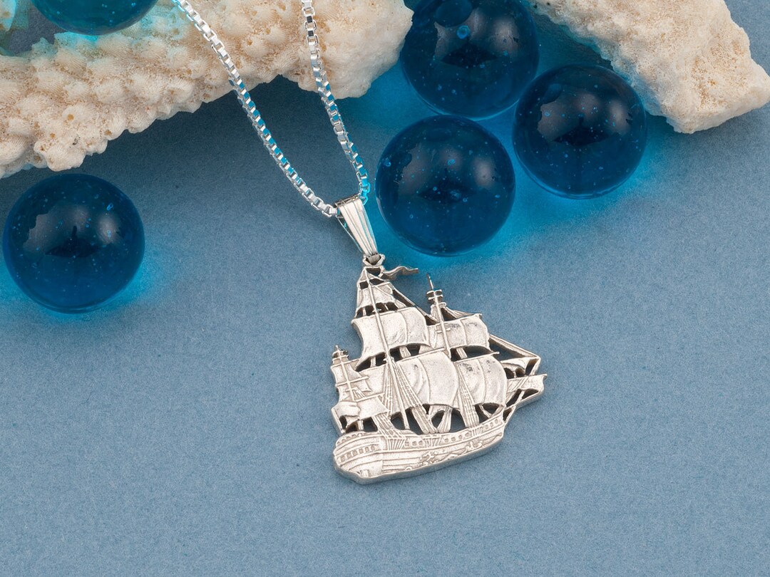 Sterling Silver Clipper Ship Pendant: Hand Cut Nautical Jewelry - Etsy