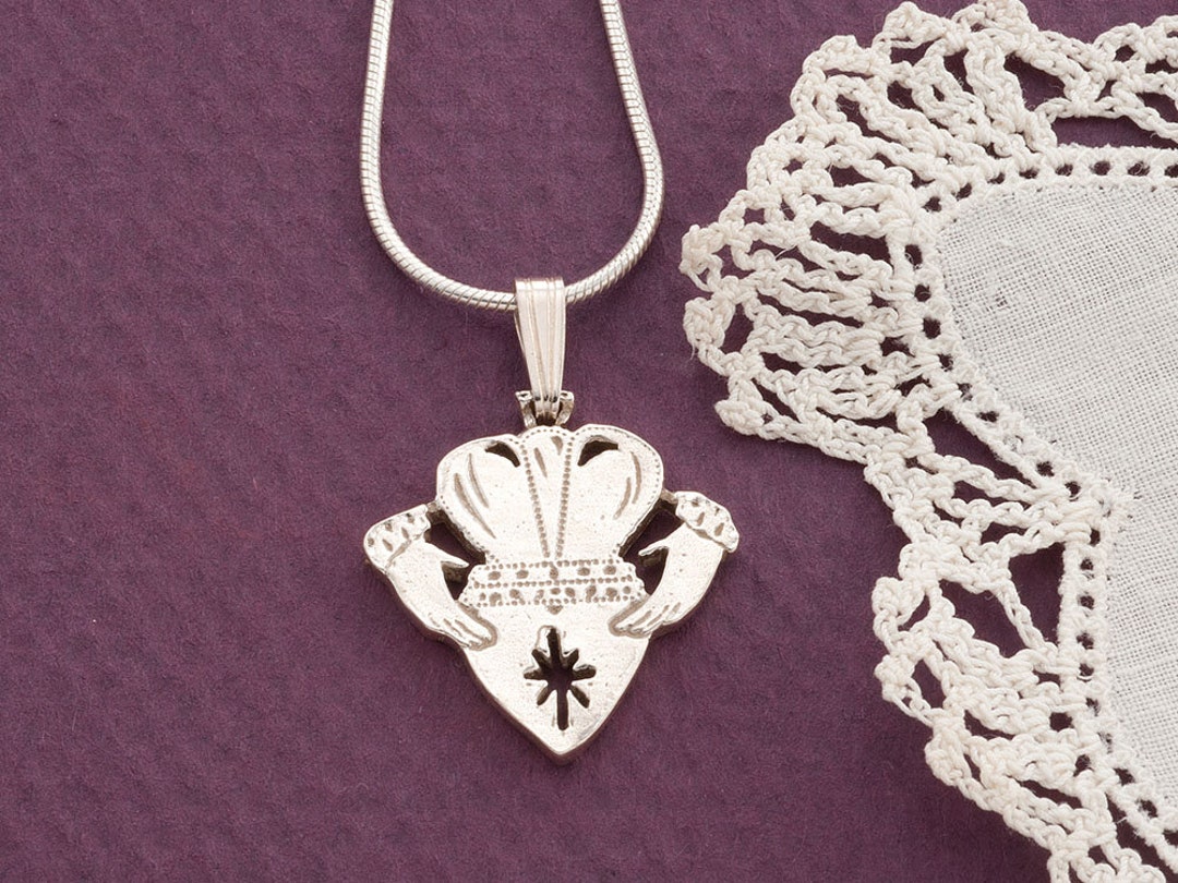 Sterling Silver Irish Claddagh Pendant: Celtic Love & Friendship - Etsy