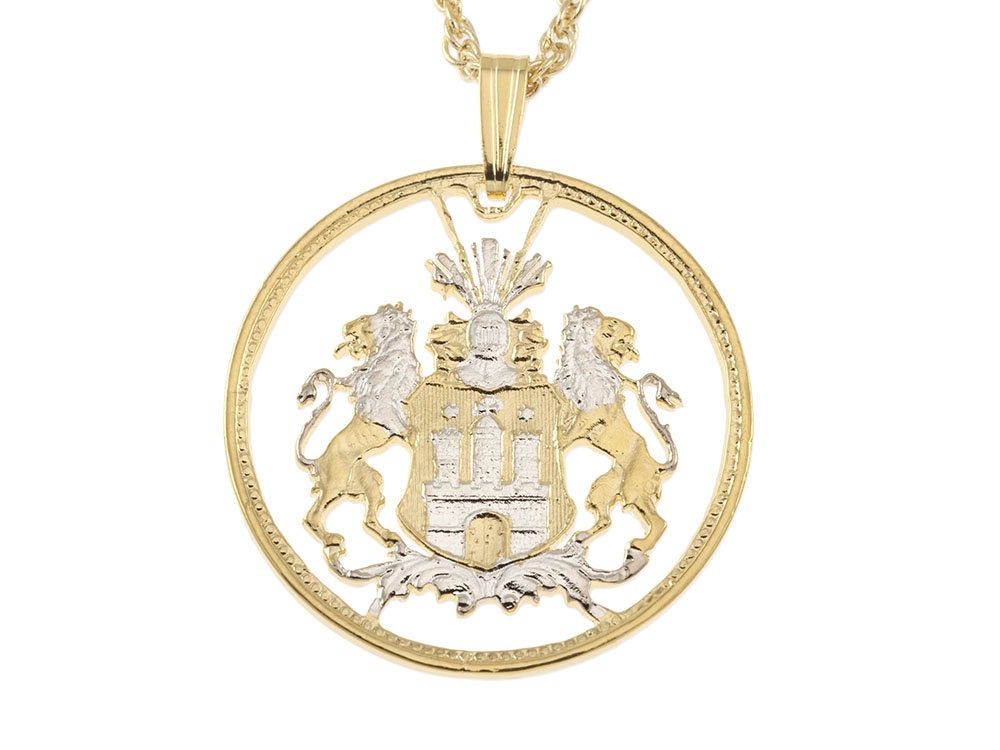 German Pendant German 2 Mark hand cut coin 1 1/8 in | Etsy