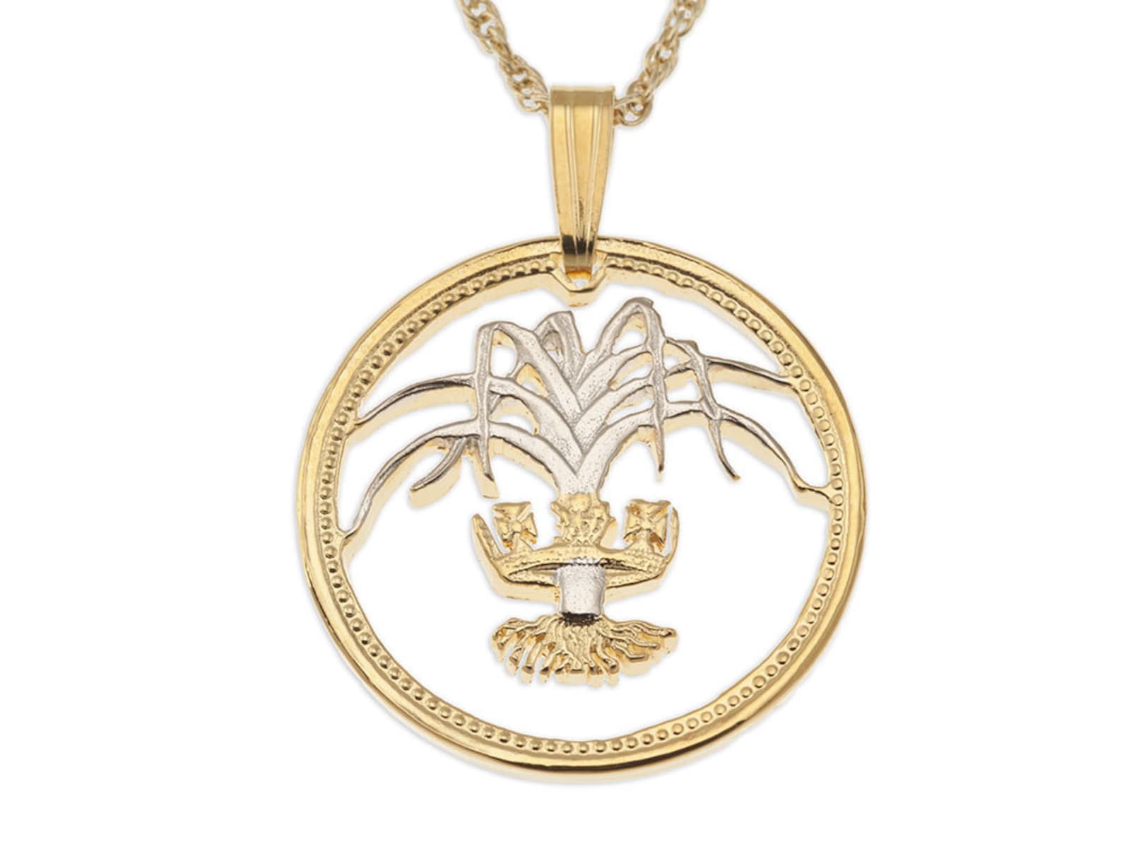 Welsh Leek Pendant and Necklace Welsh One Pound Coin Hand - Etsy