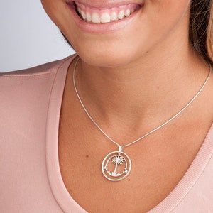 Sterling Silver Palm Tree Pendant, Silver Palm Tree Jewelry, Hand Cut ...