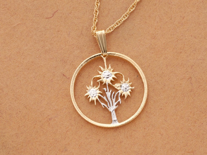 Edelweiss Flower Pendant and Necklace Austrian Coin Hand Cut - Etsy