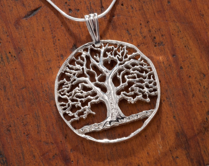 Sterling Silver Tree of Life, Hand Cut Sterling Silver Tree of Life, 1 ...
