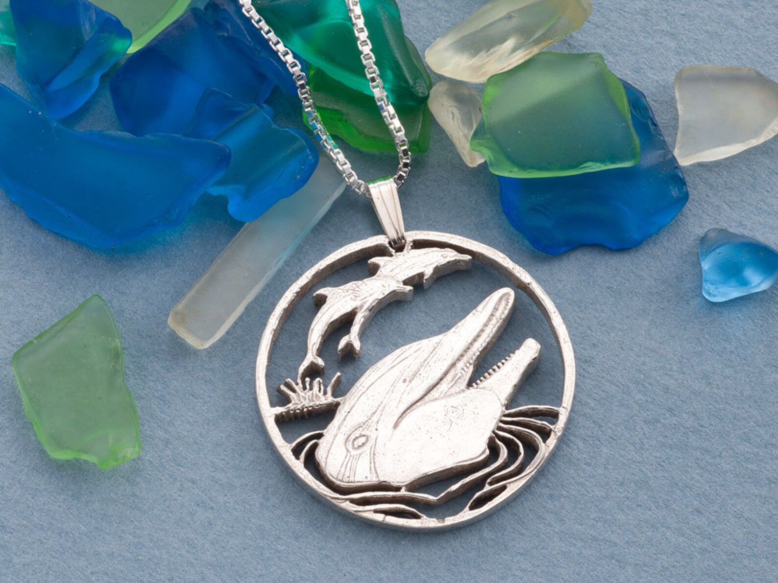 Sterling Silver Dolphin Pendant Hand Cut Silver Dolphin - Etsy