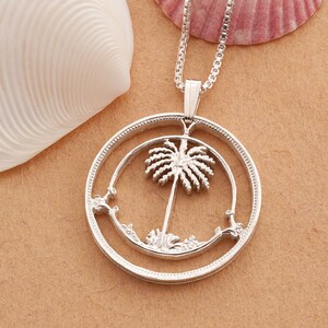 Sterling Silver Palm Tree Pendant, Silver Palm Tree Jewelry, Hand Cut ...