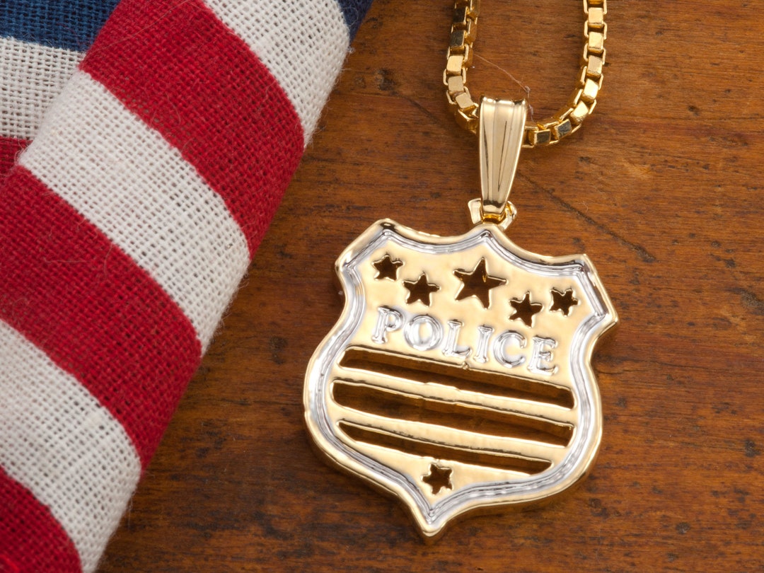 Police Shield Pendant, Police Shield Necklace, Law Enforcement Jewelry ...