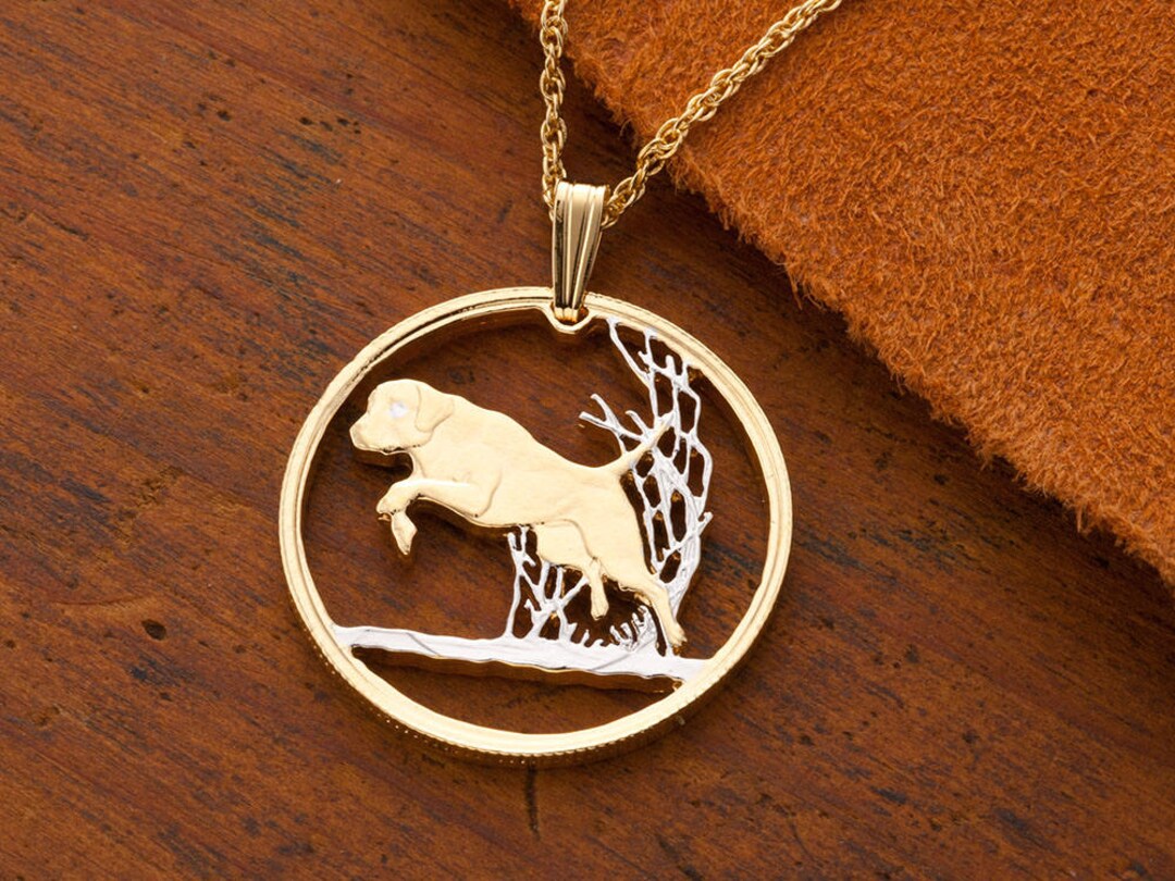 Labrador Retreiver Pendant, Canada 50 Cents Coin Hand Cut , 1 " in ...