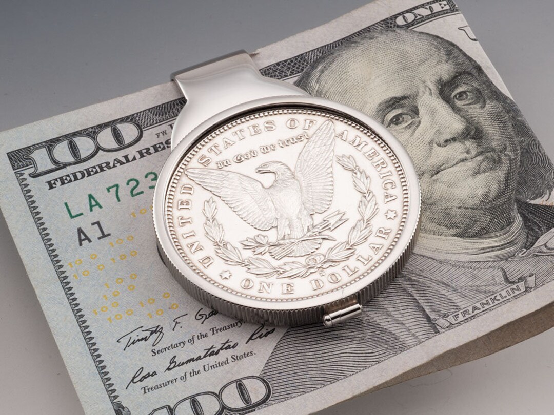 United States Silver Dollar Money Clip, Morgan Dollar, 1 1/2 Diameter ...