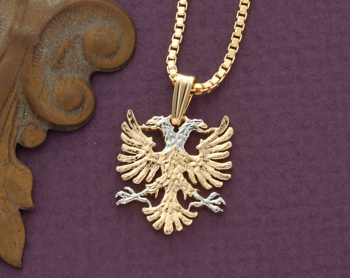 Albanian Eagle Necklace, Albania Hand Cut Coin, 3/4 in Diameter 929B - Etsy