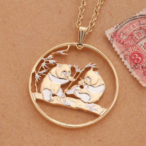Red Panda Bear Pendant and Necklace Chinese Red Panda Coin - Etsy