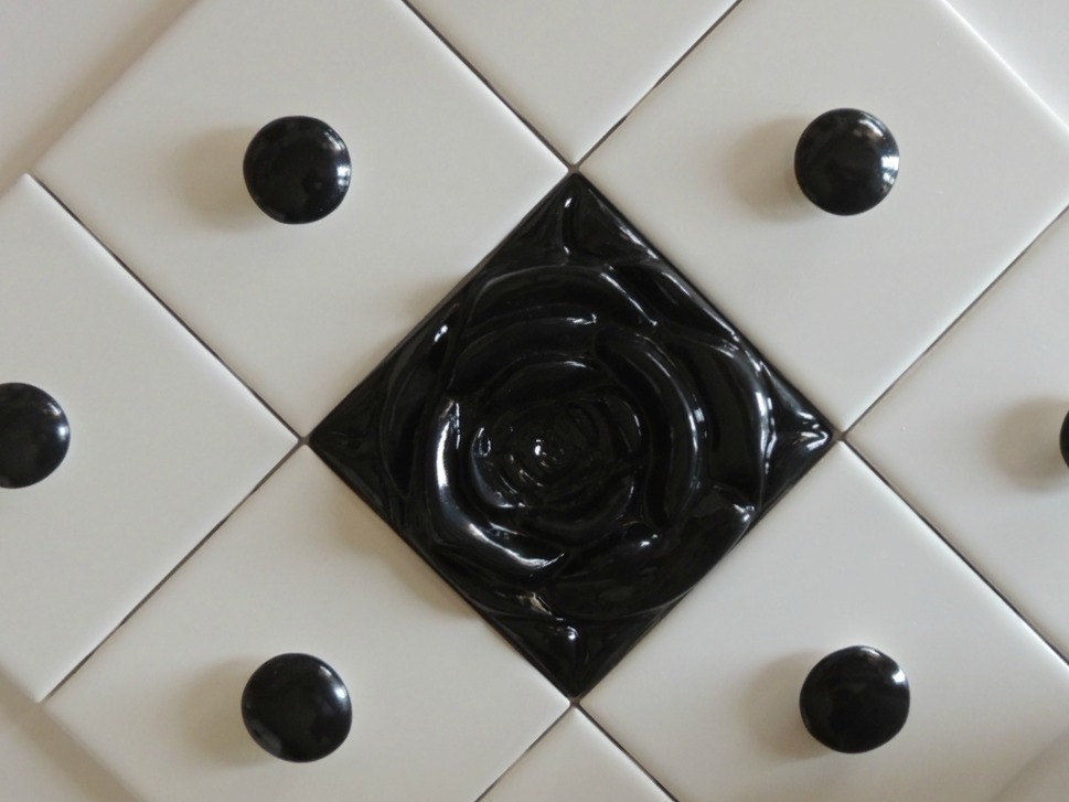 Goth Black Rose Black Rose Tile | Etsy