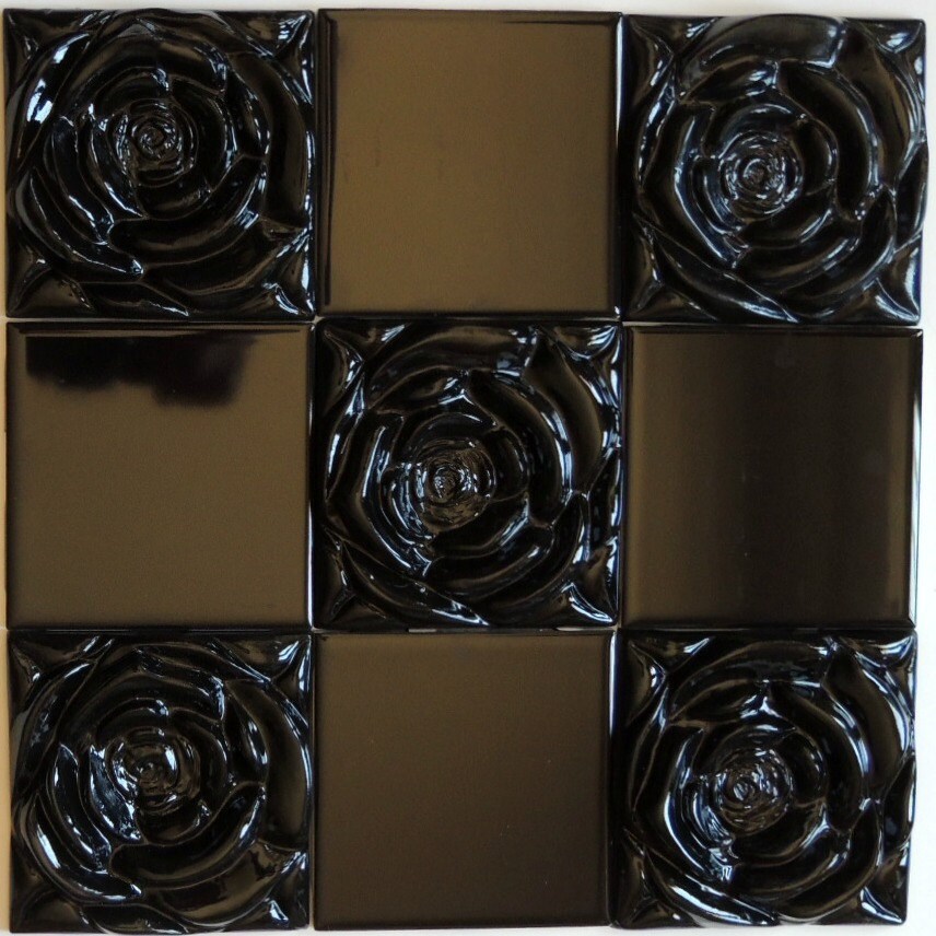 Goth Black Rose Black Rose Tile - Etsy