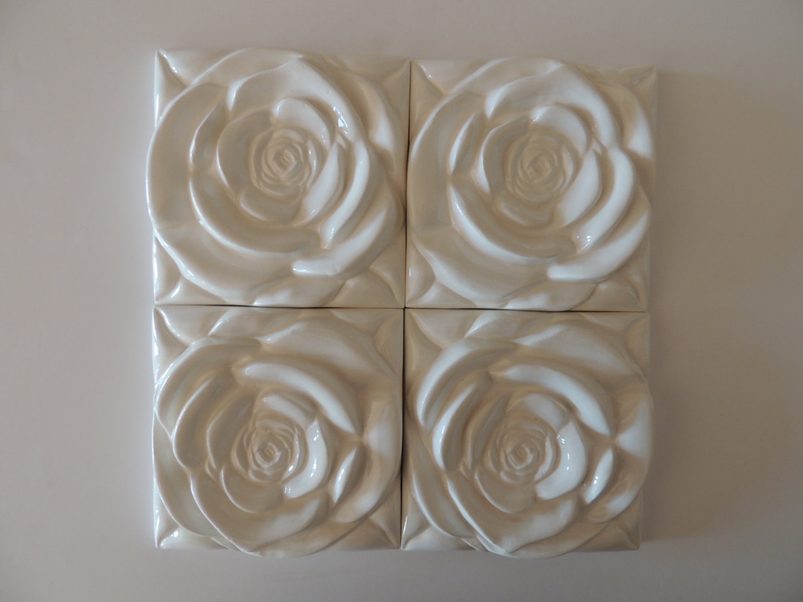 White Rose White Rose Tile Wall Decor - Etsy
