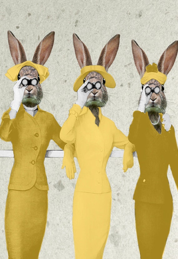 Rabbit Print, Rabbit Art Print, Rabbit Bunny Print, Rabbit Art, Bunny ...