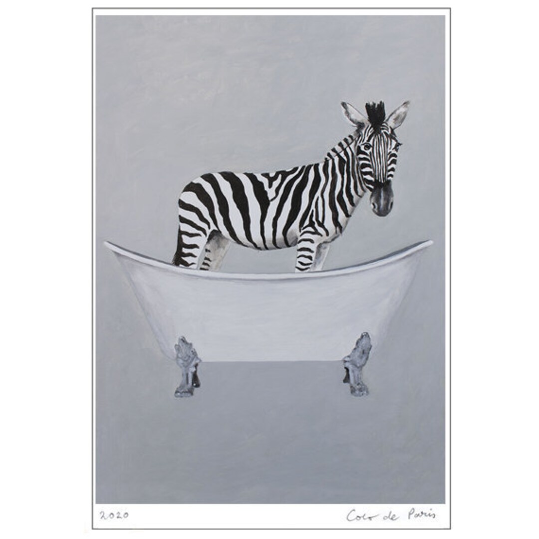 Zebra in der Badewanne, Badewannendruck, Coco de Paris, Zebra in der ...