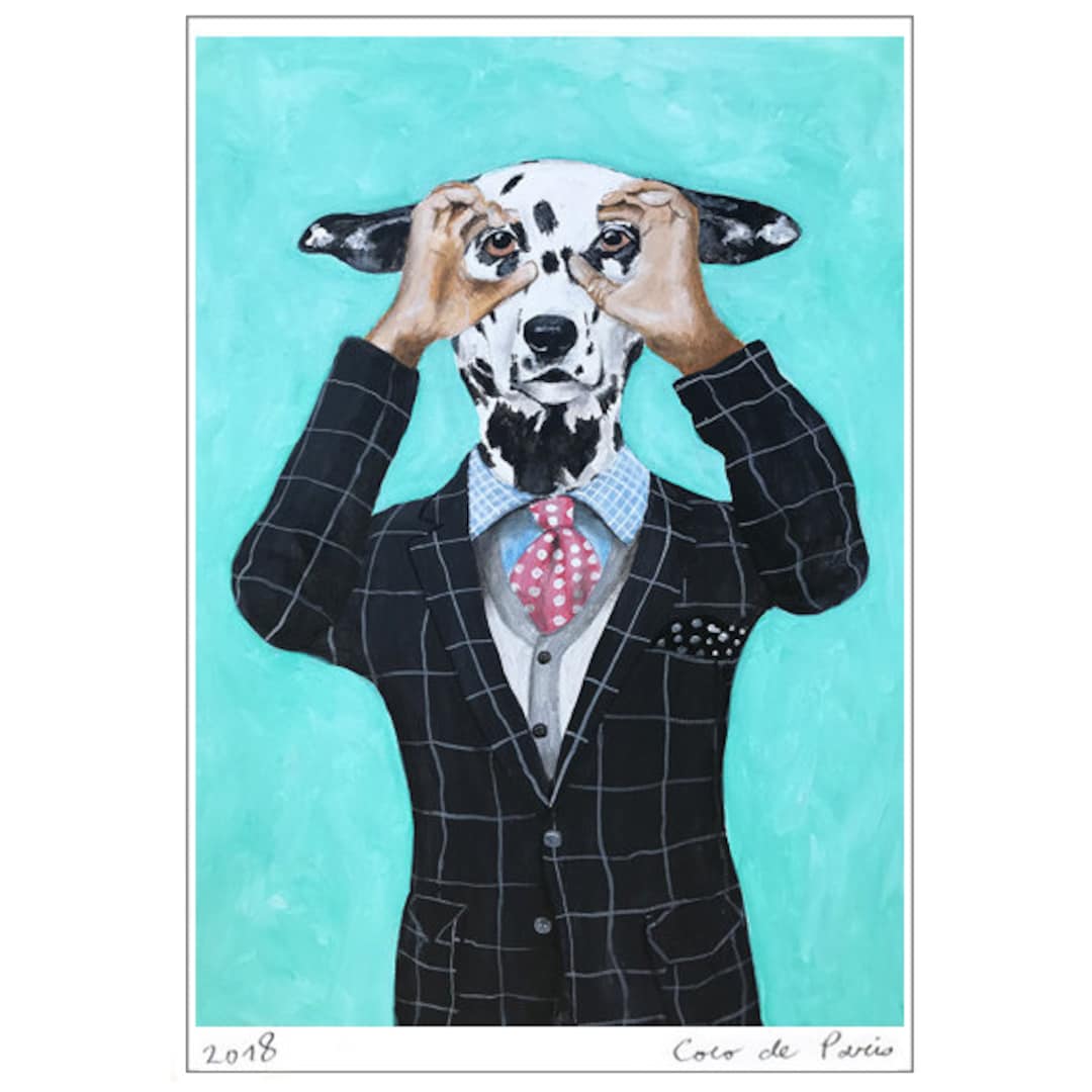 Preppy Dalmatian, Dalmatian Poster, Dalmatian Art, Preppy Art ...