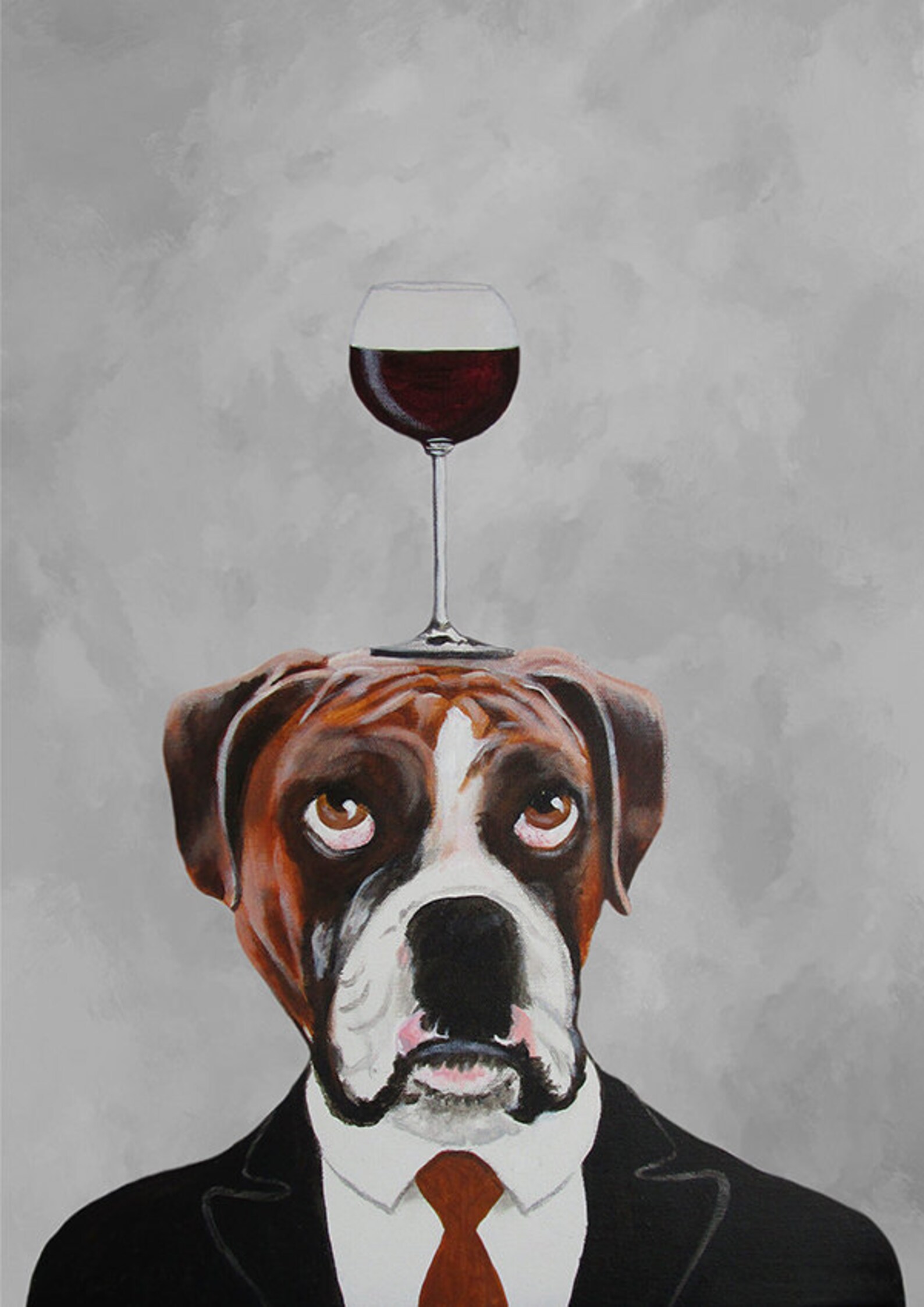 Boxer Print Boxer Illustration Art Poster Acrylic Painting - Etsy