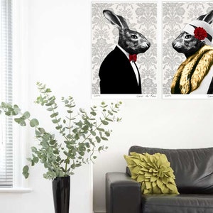 Rabbit Print, Rabbit Art Print, Rabbit Bunny Print, Rabbit Art, Bunny ...