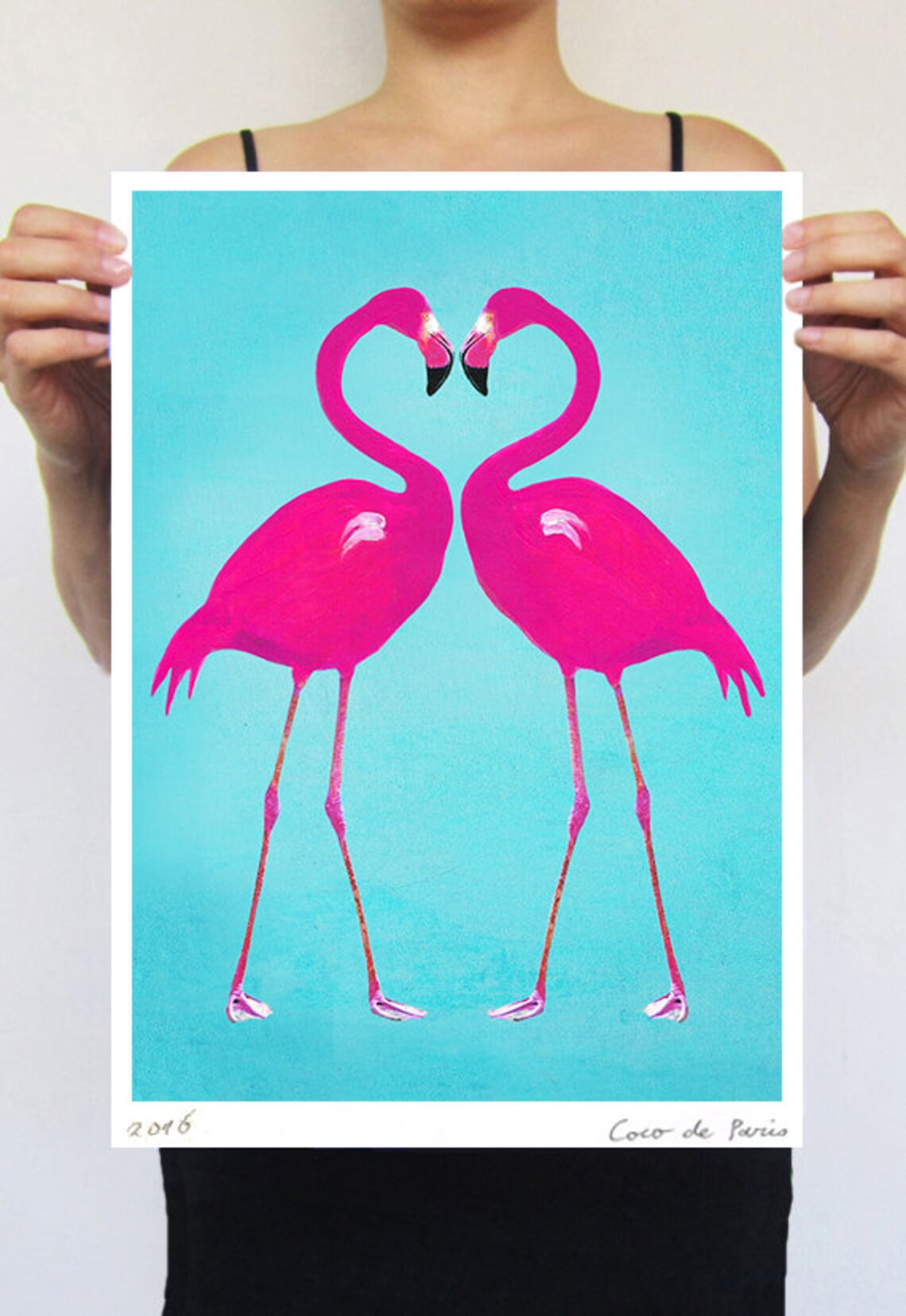 Flamingo Poster : Art Print Poster A3 Illustration Giclee - Etsy